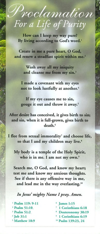 For a Life of Purity | Proclamation Card | Derek Prince Ministries NZ