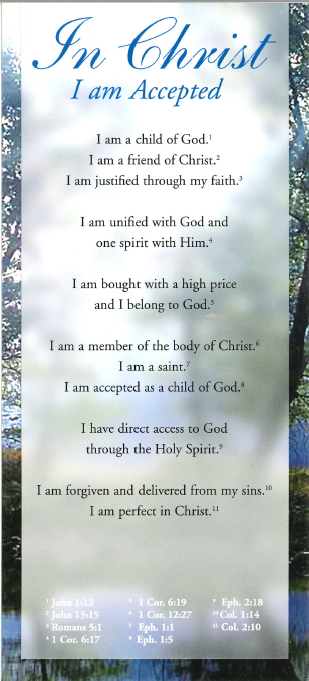 In Christ I Am Accepted | Proclamation Card | Derek Prince Ministries NZ